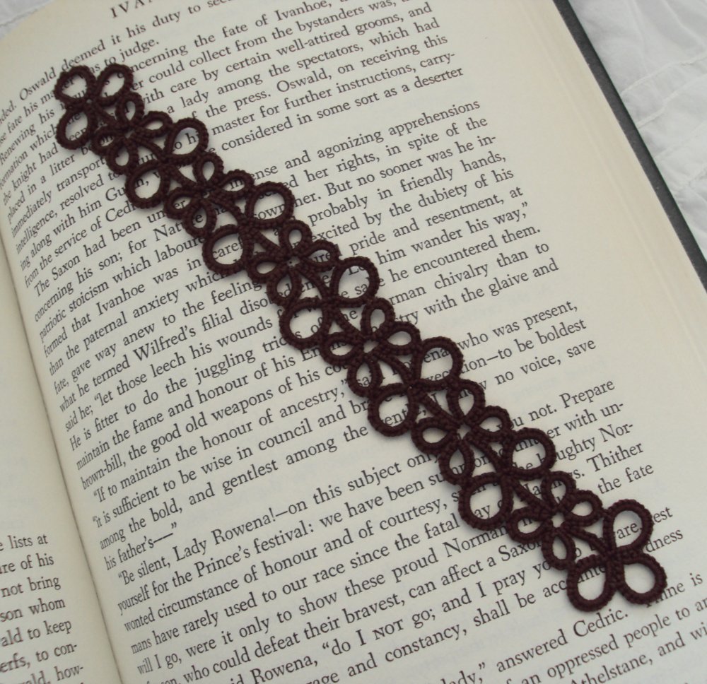 Brown Bookmark In Tatting on Luulla