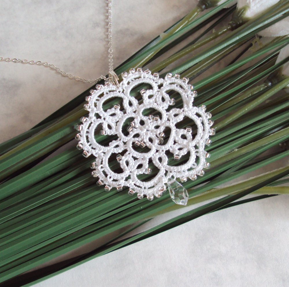Beaded Lace Bridal Pendant on Luulla