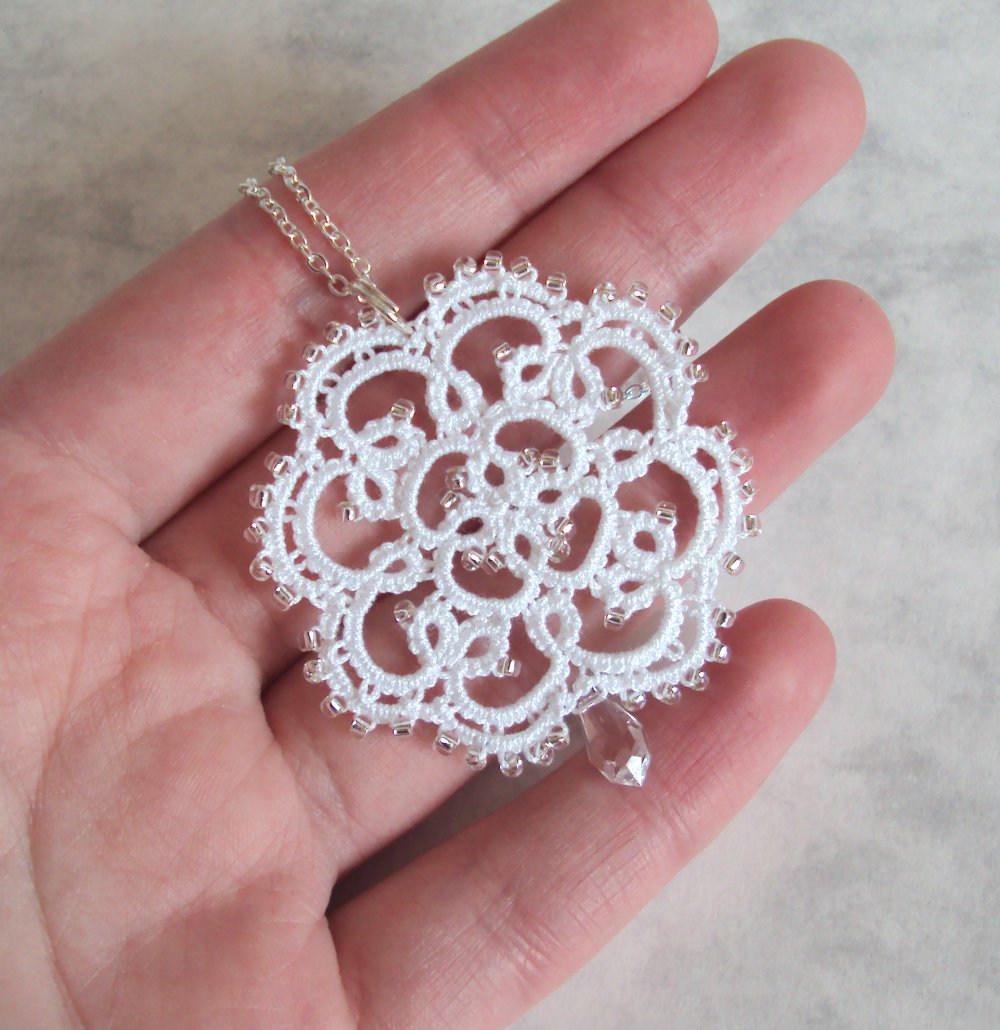 Beaded Lace Bridal Pendant on Luulla