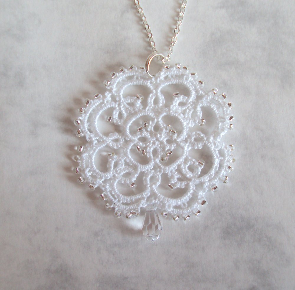 Beaded Lace Bridal Pendant on Luulla