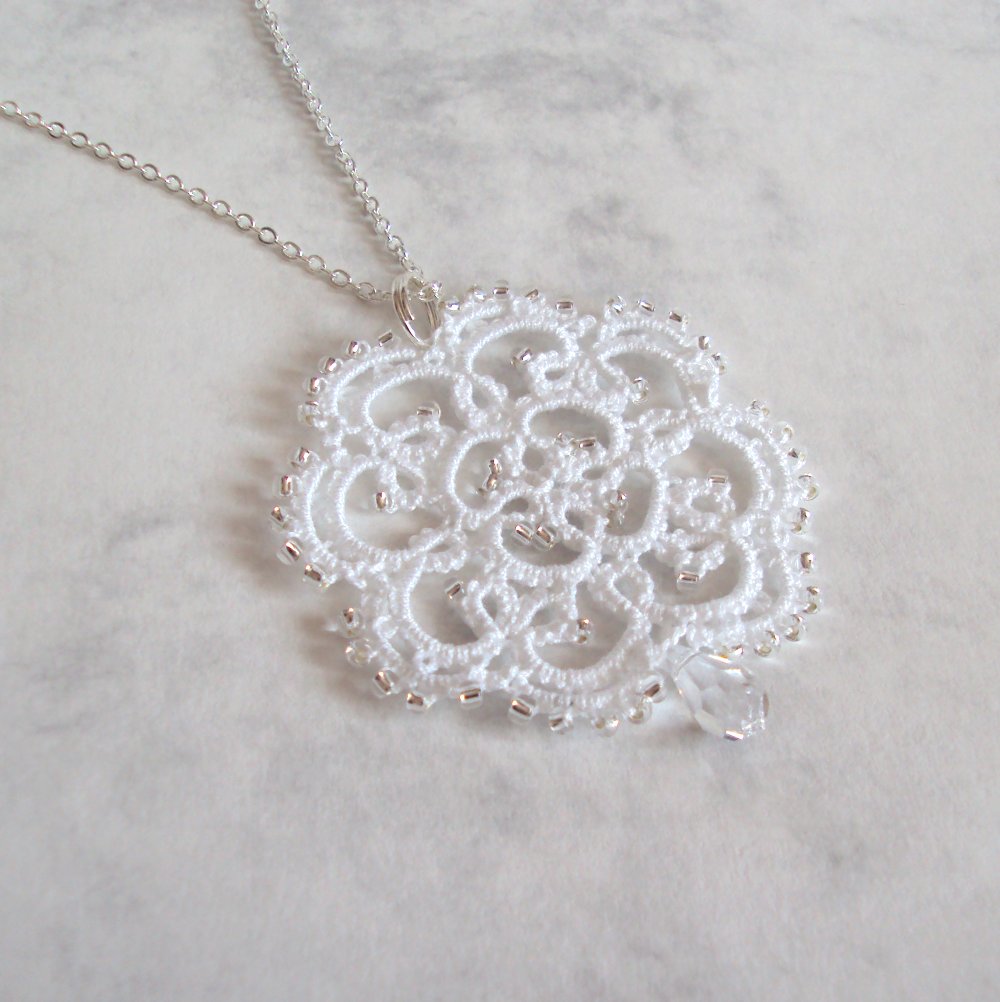Beaded Lace Bridal Pendant on Luulla