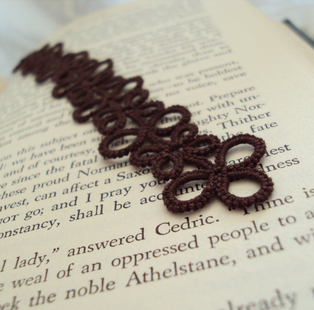 Brown Bookmark In Tatting on Luulla